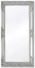 Nástěnné zrcadlo Kanyar - barokní styl - stříbrné | 100x50 cm
