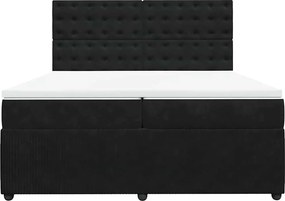 Box spring postel s matrací černá 200x200 cm samet 3294744