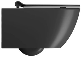 GSI, PURA závěsná WC mísa, Swirlflush, 55x36 cm, černá dual-mat, 881526