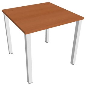 Stůl pracovní rovný 80 cm - Hobis Uni US 800 Dekor stolové desky: třešeň, Barva nohou: bílá