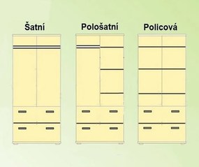 Skříň ALFA 2D - Grand se zásuvkami, masiv smrk, český výrobek