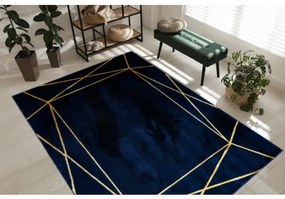koberec EMERALD výhradní 1022 glamour, stylový geometrický tmavě modr velikost 180x270 cm | krásné koberce cz
