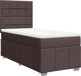 Box spring postel s matrací tmavě hnědá 90x200 cm textil 3293854
