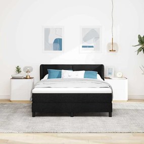 Postel s boxspringem s čelo Černá 160 x 200 cm textil 3339970