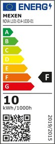 Mexen Nova, LED žárovka E14, G45, 10W, teplá - 3000K, 1055 lm - L101-E14-1030-01