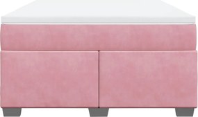 Box spring postel s matrací růžová 140x190 cm samet 3285286