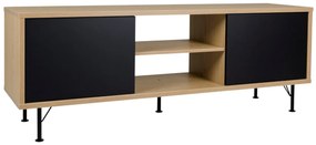 OnaDnes -20% Matně černý dubový TV stolek Tenzo Flow 164 x 44 cm