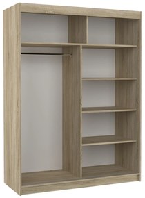 Šatní skříň s posuvnými dveřmi Marvin - 150 cm Barva: Bílá/Černá