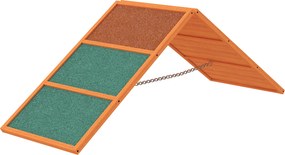 PawHut dog agility most agility vybavení pro psy se skládacím mostem, protiskluzový povrch výškově nastavitelné agility vybavení pro zahradu, 173 x 5…