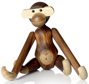 Kay Bojesen Denmark Dřevěná opička Monkey Small Teak Limba 20 cm, hnědá barva, přírodní barva, dřevo