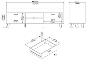 Tvilum TV stolek Iker 717 jackson hickory/bílá