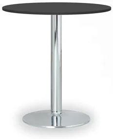 Konferenční stolek FILIP II, průměr 80 cm, chromovaná podnož, grafit