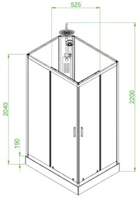 BPS-koupelny Hydromasážní box HYD-AL120 pravý, 120x80 cm, černá/transparent