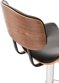 Sada 2 barových židlí Sarnia umělá kůže – ořechová/černá