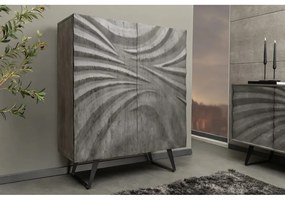 Massive home | Vysoká komoda HURRICANE 120cm 3D akátové dřevo