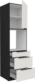 ARIA wb | vysoká skříňka 60 DPS-210 3S1F na vestavnou troubu | PREMIUM BOX | 60 cm | ANTI FINGERPRINT povrch | černá/bílá