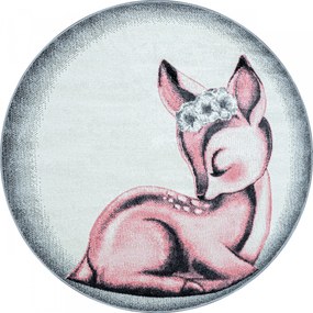 Detský kusový koberec Bambi 850 pink kruh, 160x160 (priemer) kruh, ružová, detská izba, Ayyildiz