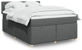 Box spring postel s matrací tmavě šedá 160x200 cm textil 3289025