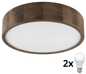 Brilagi - LED Stropní svítidlo CARVALHO 2xE27/60W/230V dub ořech pr. 37 cm