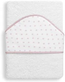 Interbaby Dětská osuška froté 100 x 100 cm v dárkovém balení Bílá + růžová hvězda