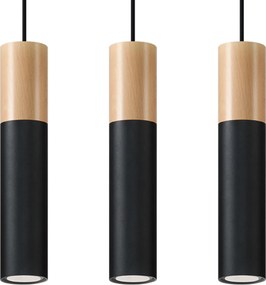 Sollux Lighting Závěsné svítidlo PABLO 3 černé