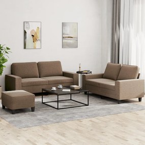 3dílná sedací souprava hnědá textil 3201893