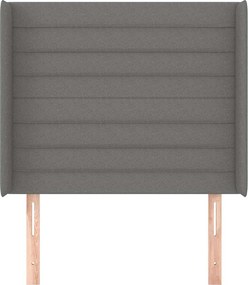 Čelo postele typu ušák tmavě šedé 83x16x118/128 cm textil 3119695