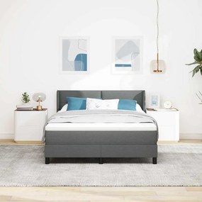 Postel s boxspringem s čelo Tmavě šedá 200 x 140 cm textil 3341105