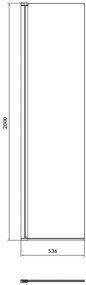 Cersanit Mille, otočná sprchová zástěna typu Walk-In 50x200 cm, 8mm čiré sklo, chromový profil, S161-010