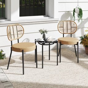 Costway 3-dílný PE ratanový venkovní bistro set terasový konverzační set