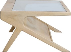 Konferenční stolek se skleněnou deskou ve světle přírodní barvě 70x112 cm Yuki – Light &amp; Living