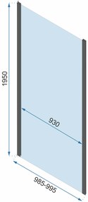 3-stěnný obdélníkový sprchový kout REA RAPID SLIDE 100/dveře x 80/zástěna cm, černý