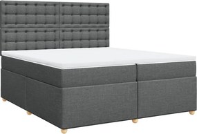 Box spring postel s matrací tmavě šedá 200x200 cm textil 3293702