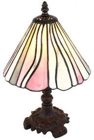 Béžovo-růžová stolní lampa Tiffany Zeger – 20x34 cm