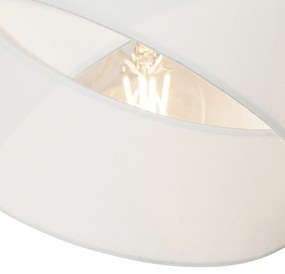 Moderní závěsná lampa bílá 3-světelná - Látková