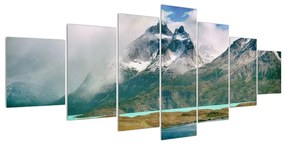 Obraz horské krajiny s řekou (210x100 cm)