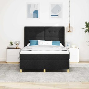 Postel s boxspringem s čelo Černá 160 x 200 cm textil 3341842