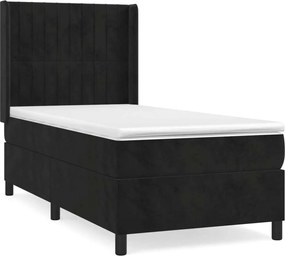 vidaXL Box spring postel s matrací 100x200 cm samet [3132785] Barva: světle šedá