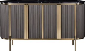 Komoda Stilig ST384 160 cm černý mramor/grafit/zlatá