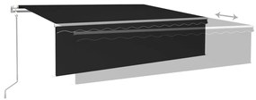 Automatická zatahovací markýza s roletou 6 x 3 m antracitová,  3069369