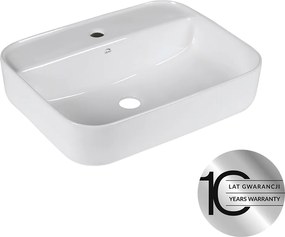 Laveo Mogami, umyvadlo na desku 505x405x140 mm, bílá lesklá, LAV-VUM_6150