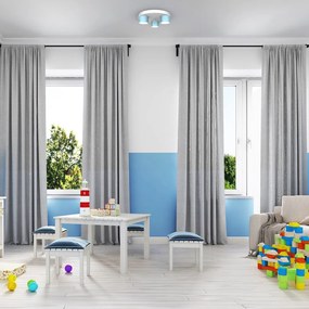 Stropní svítidlo Dixie, 3x modré kovové stínítko, w, o