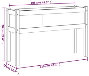 Zahradní truhlík s nohami 110x31x70 cm masivní dřevo douglasky,  837570