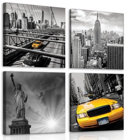 Postershop Obraz na plátně: New York (1) - set 4ks 25x25cm