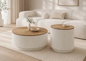 Odkládací stolek Stilig ST581 40 cm z masivu ecru/jilm