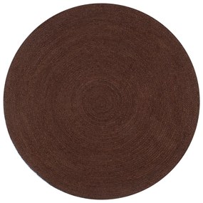 Ručně vyrobený koberec z juty - kulatý - hnědý | 150 cm