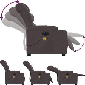 Elektrické masážní polohovací křeslo tmavě hnědé textil 3206641