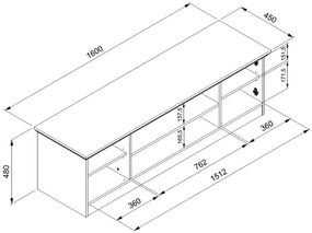 TV skříňka Landwood, bílá