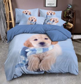 3D povlečení na jedno lůžko 140x200 + 70x90 + 40x40 - Winter puppy