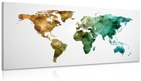 Obraz barevná polygonální mapa světa - 120x60 cm